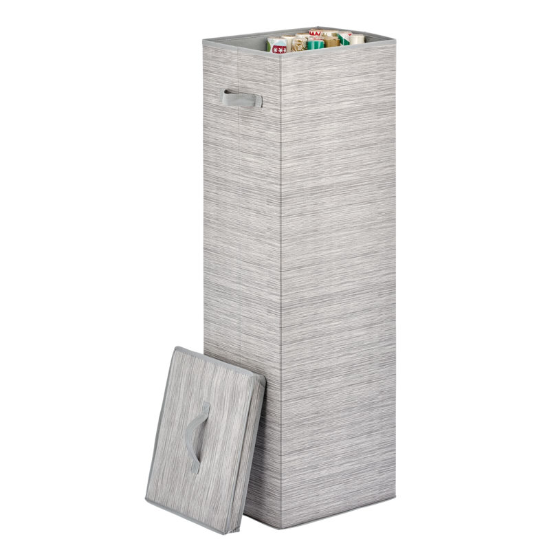 mDesign Tall Gift-Wrap Paper Storage Box - Handles, Removable Lid ...