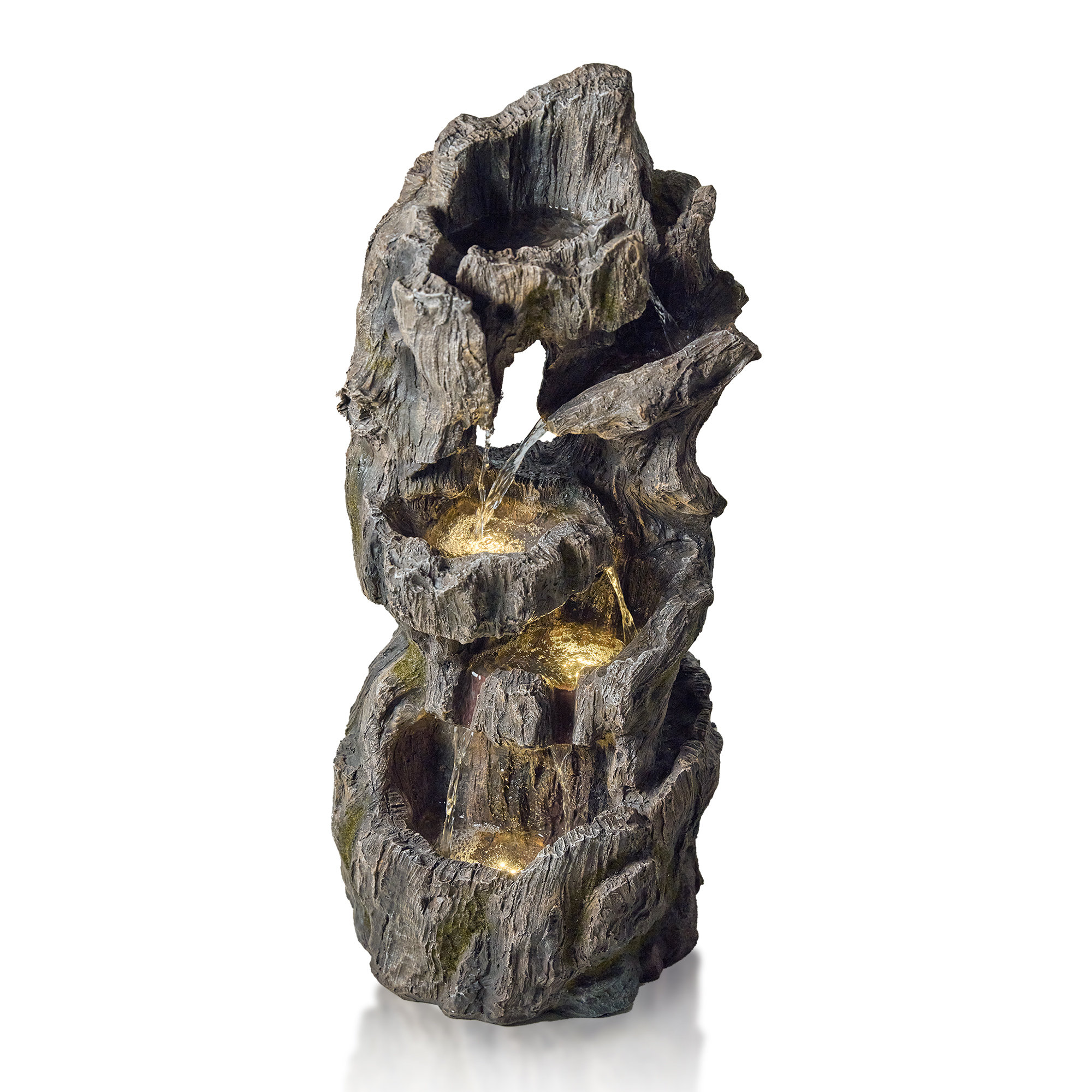 Union Rustic Outdoor Weather Resistant Hand Crafted Rainforest Fountain ...
