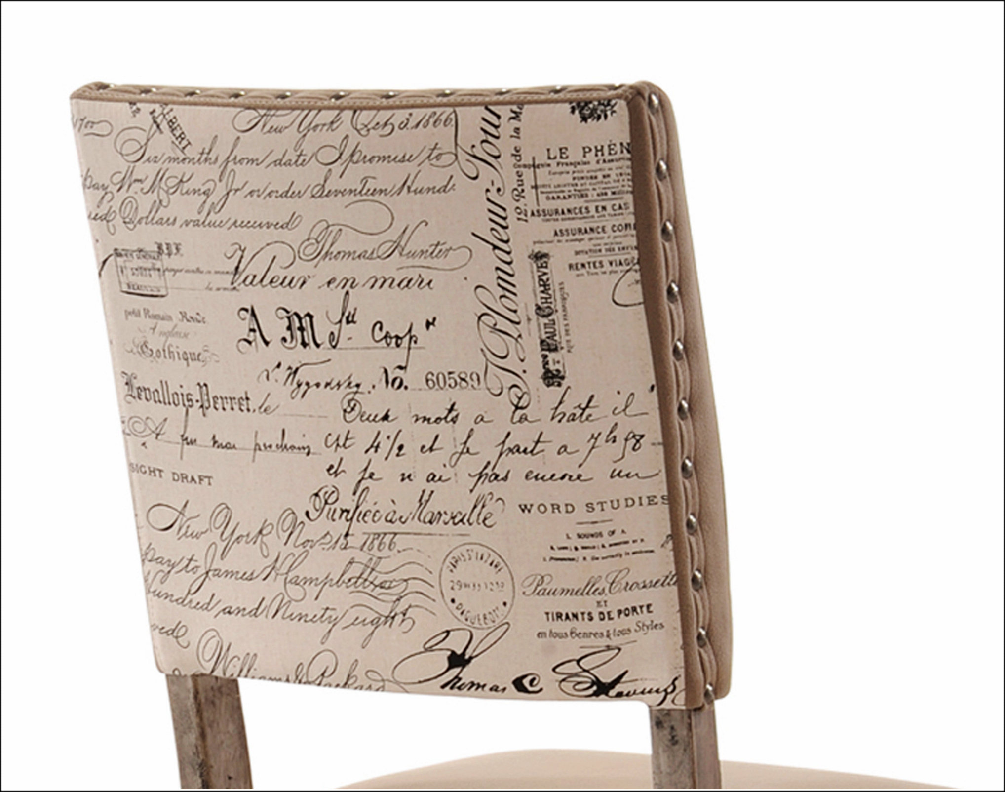 One Allium Way® Birmingham Script Printed Driftwood Finish Dining Chair ...