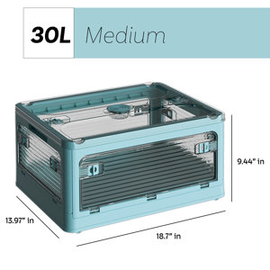 Ebern Designs Collapsible Storage Box Bin, 5 Side Clear Open Access ...