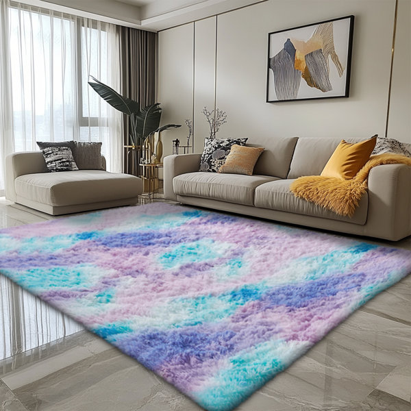 GERBIT Large Shag Area Rugs, Tie-Dyed Plush Fuzzy Rugs for Living Room ...