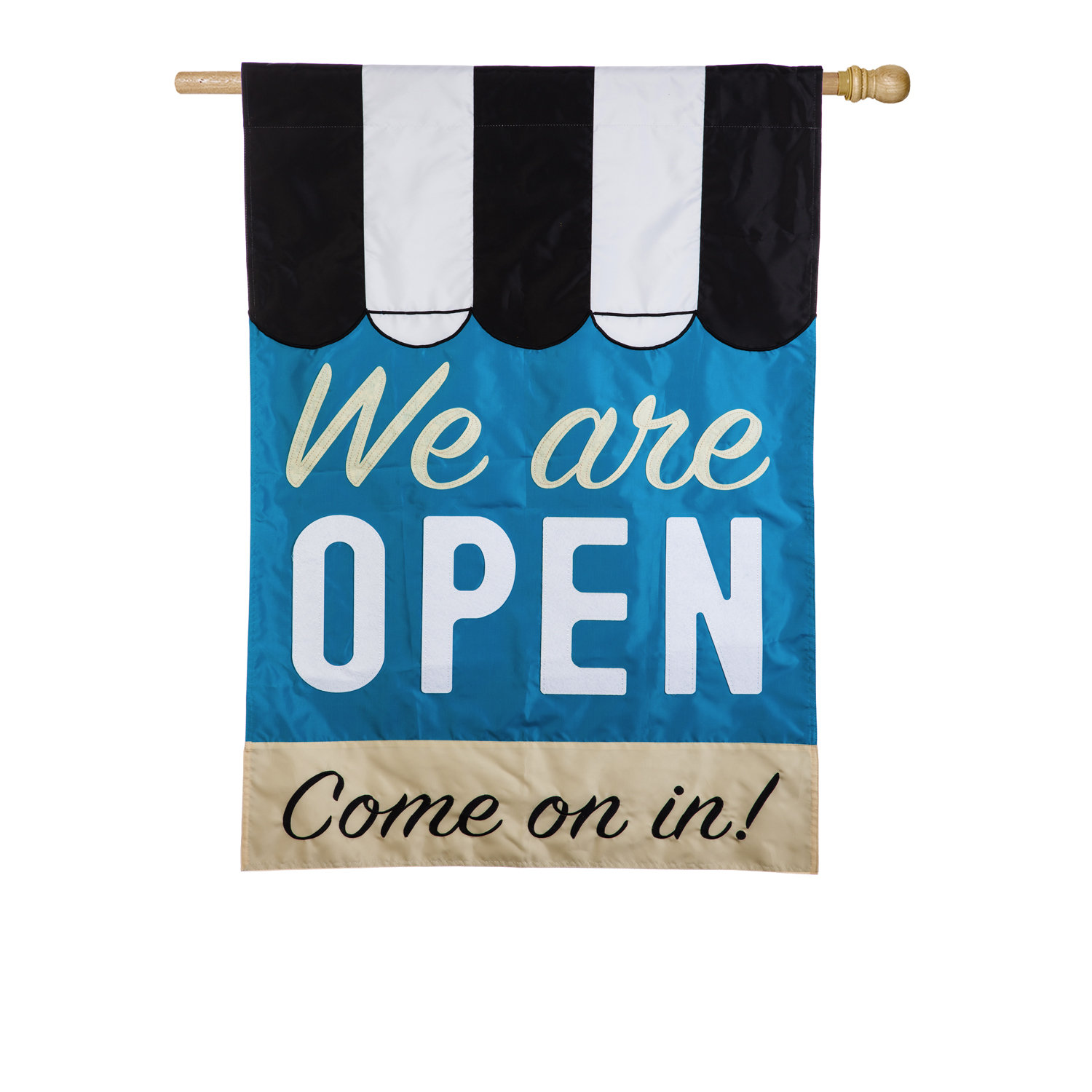 Evergreen Flag & Garden We Are Open 2-Sided Polyester 44 x 28 in. House ...