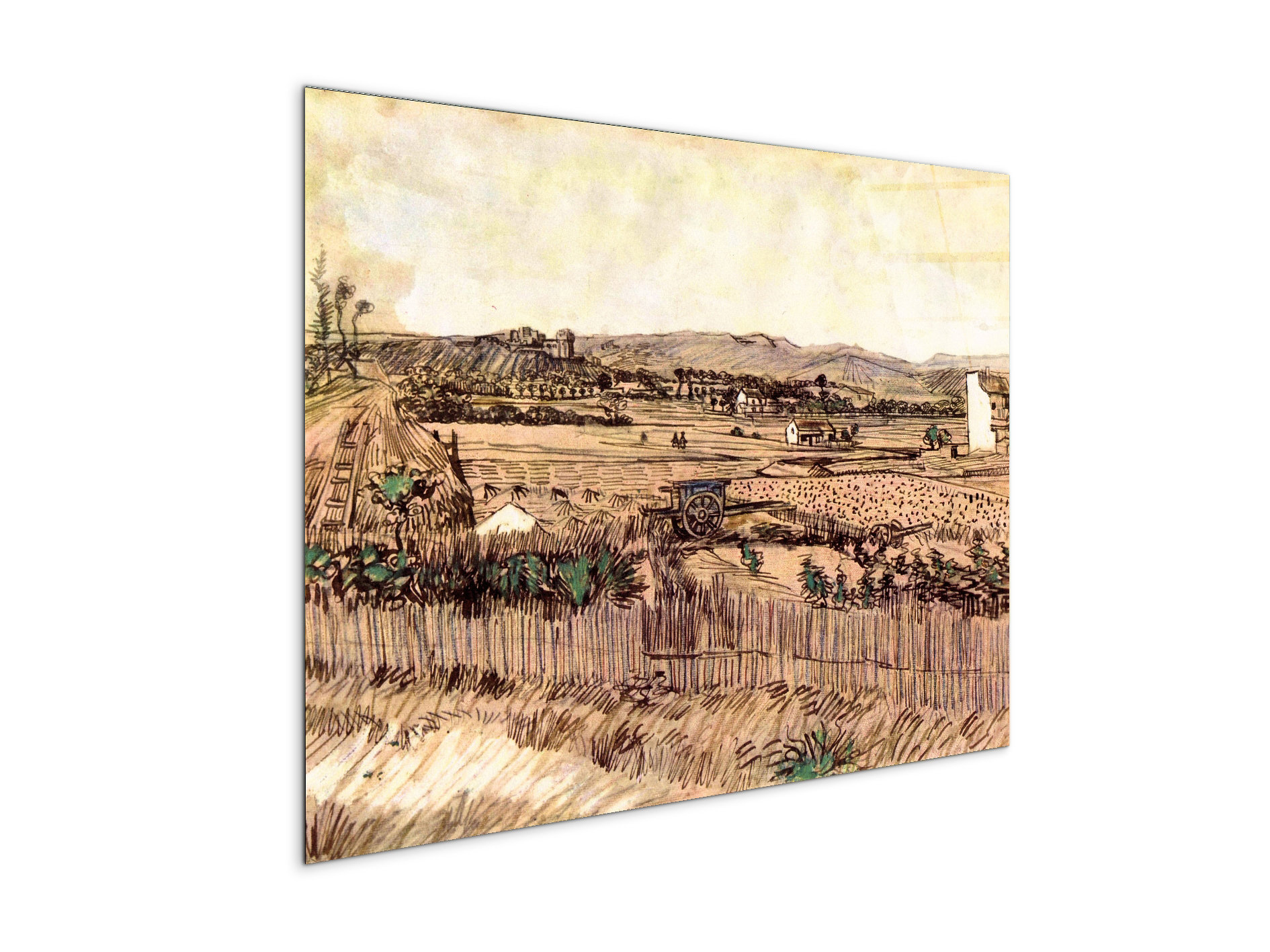 Ebern Designs The blue carts by Van Gogh Vincent 57cm H X 76cm W ...