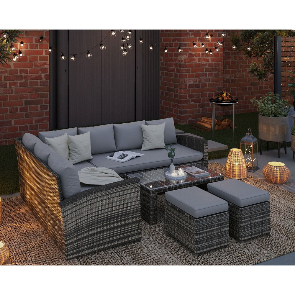 ClassicLiving Luby 181cm Wide Outdoor L-Shaped Garden Corner Sofa with ...