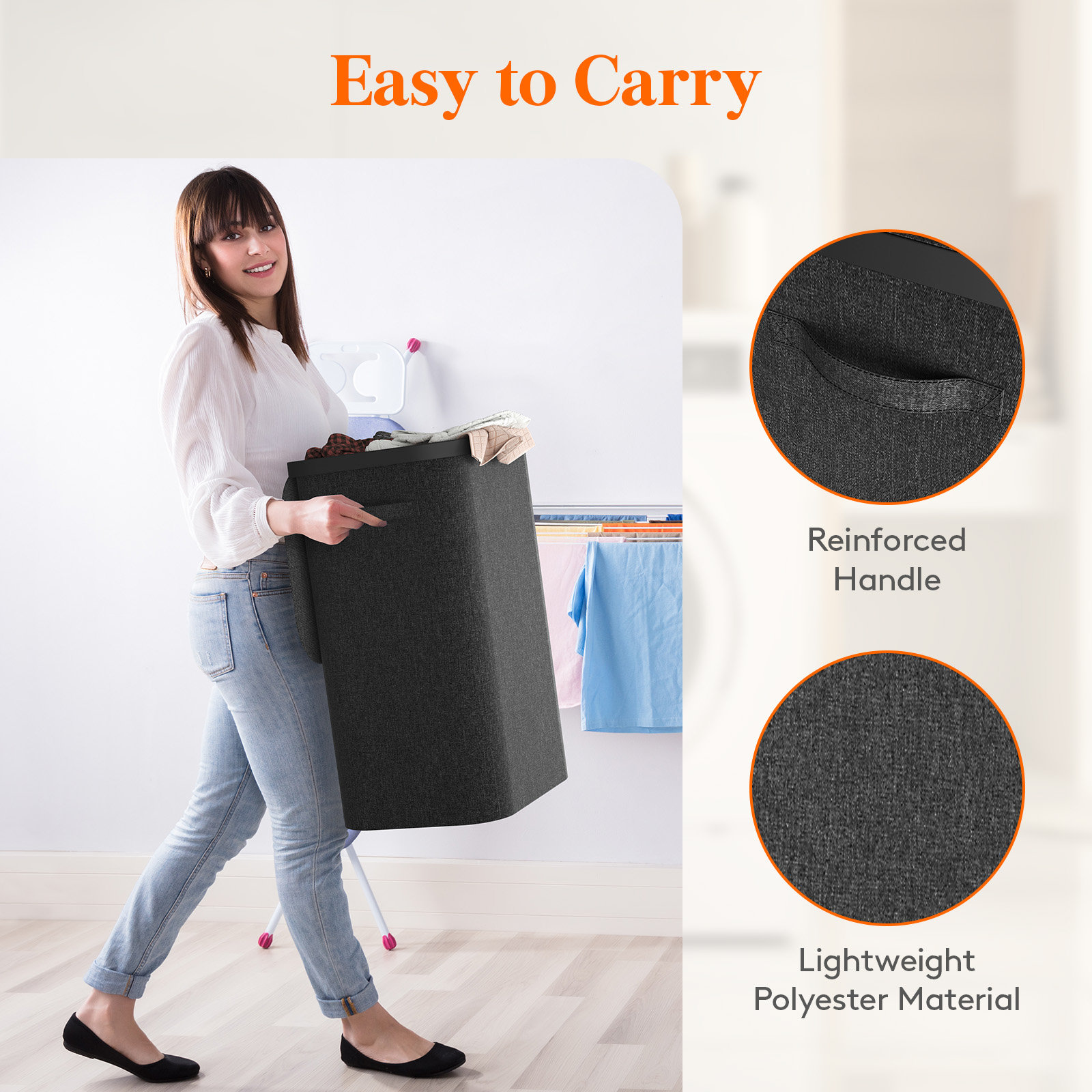 Lifewit Laundry Basket With Lid, Large Laundry Hamper With Plastic ...