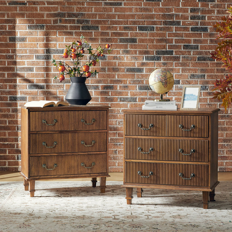 Canora Grey Kaybri 28"W Solid Paulownia Wood 4-Drawer Nightstand with ...