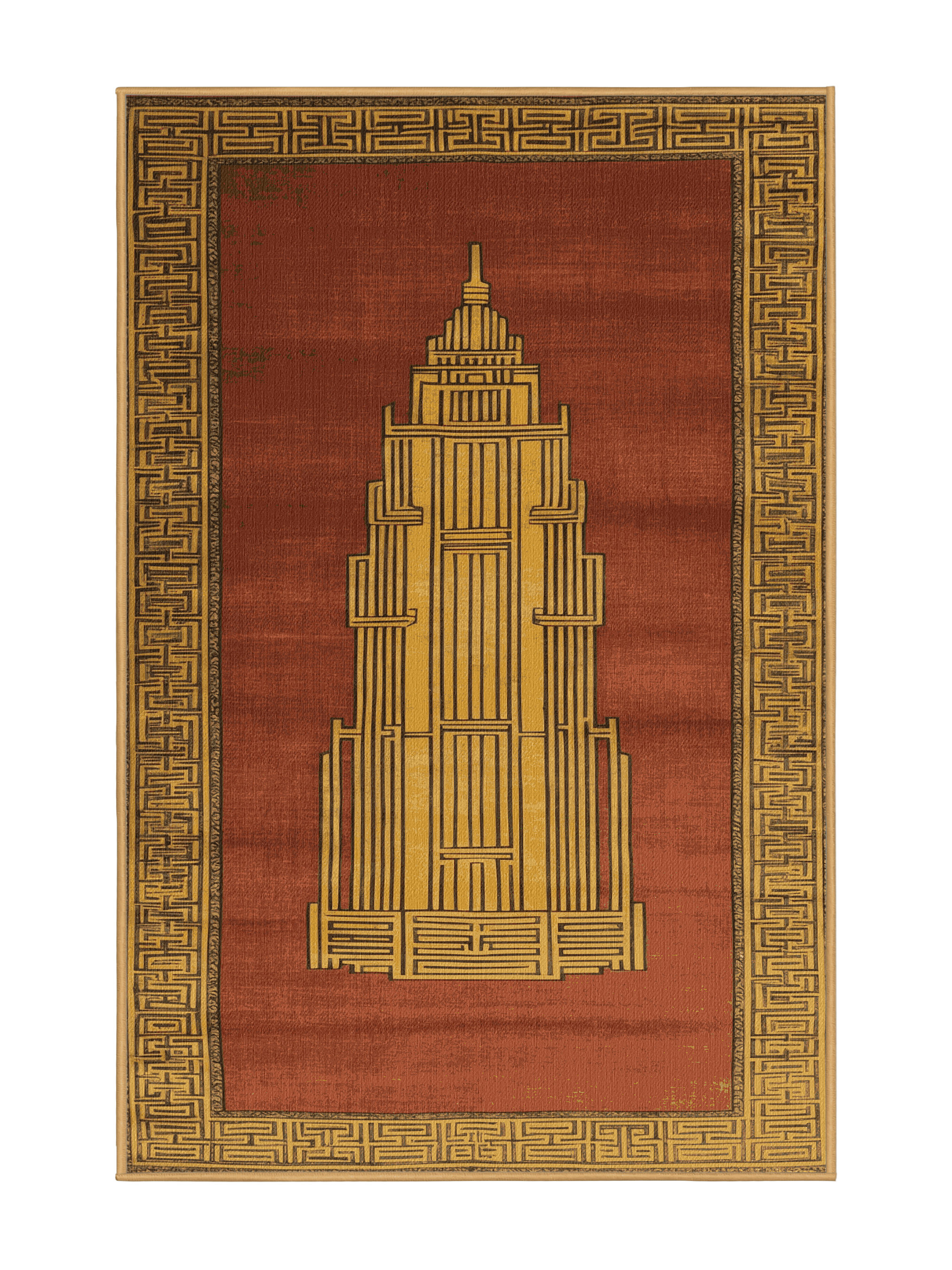 Red Barrel Studio® Machine Washable Art Deco Brown Area Rug | Wayfair