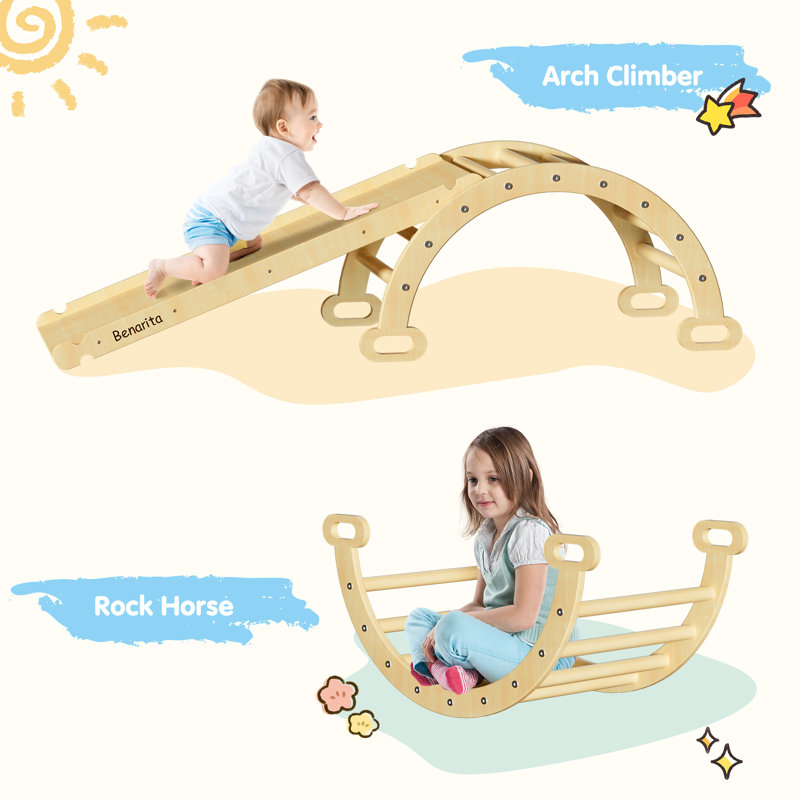 Benarita 117"W Large Indoor Wood Climber | Wayfair