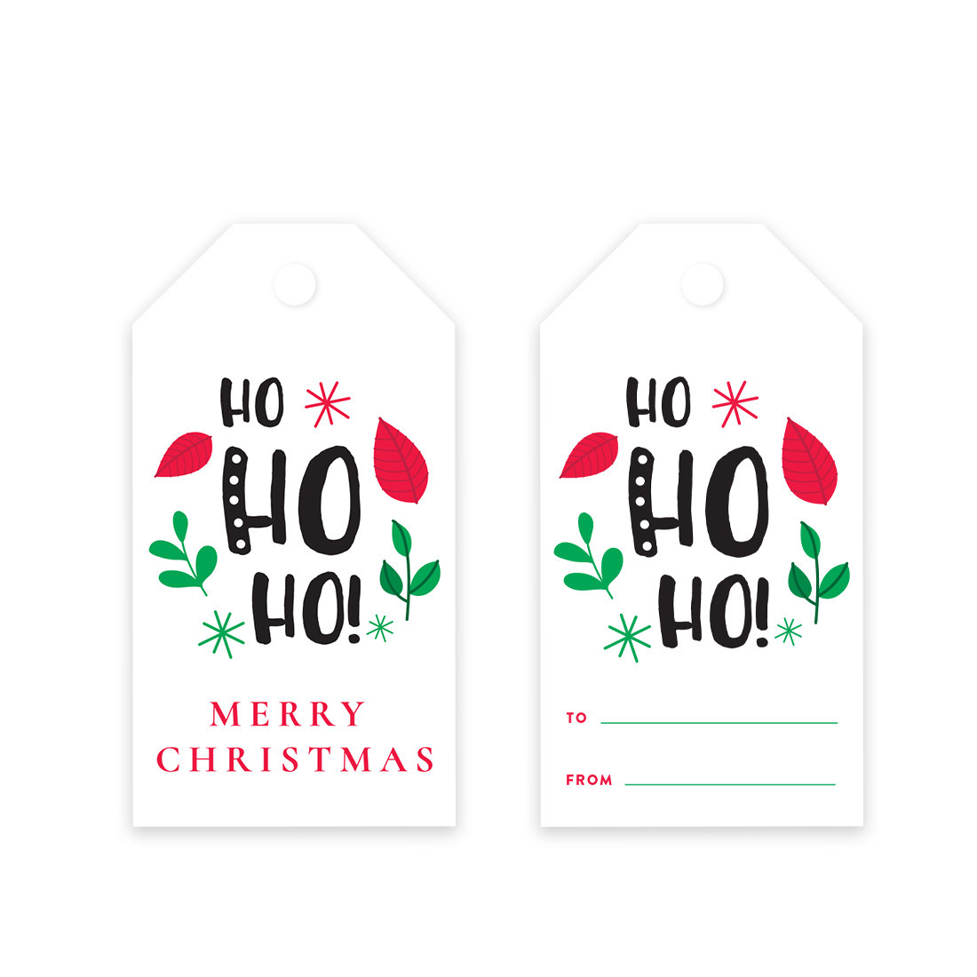 Charlton Home® Christmas Gift Tags Ho Ho Ho Merry Christmas Classic ...