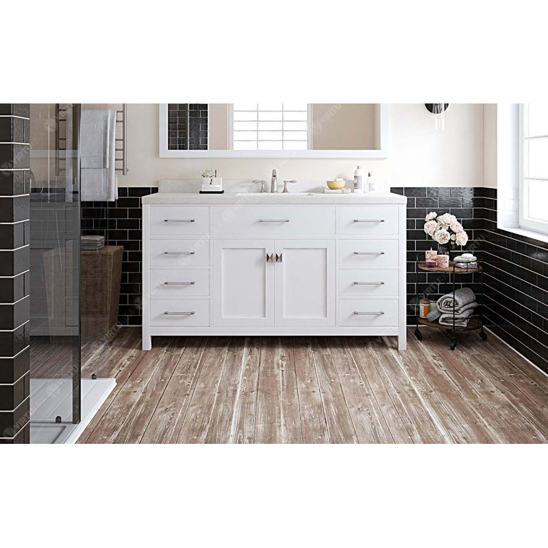 Latitude Run® Aelish 60" Single Bath Vanity In White With White Quartz ...