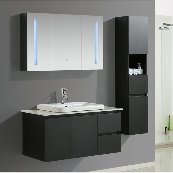 Metro Lane Valkyries 1200mm Wall Hung Single Vanity Unit | Wayfair.co.uk
