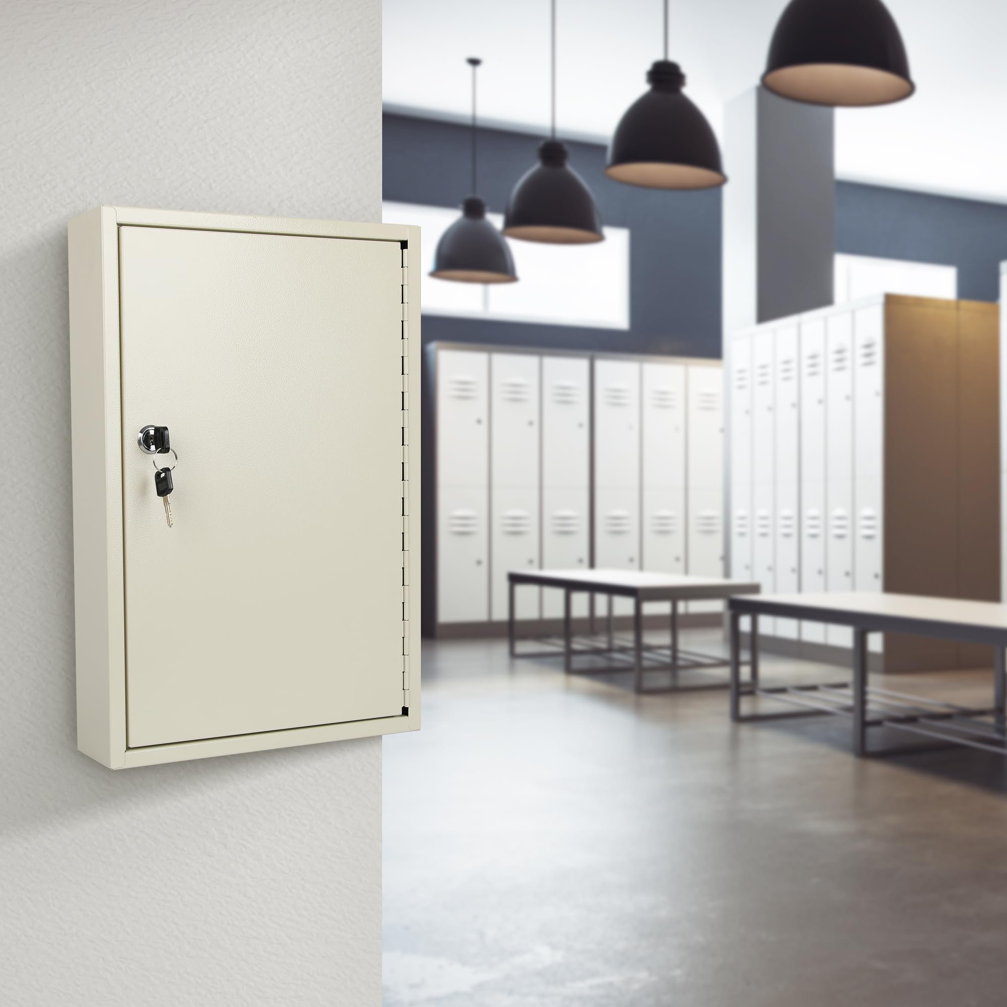 ALFOSCABINETS 64-Position Steel Key Safe Cabinet, Wall-Mount Key Holder ...