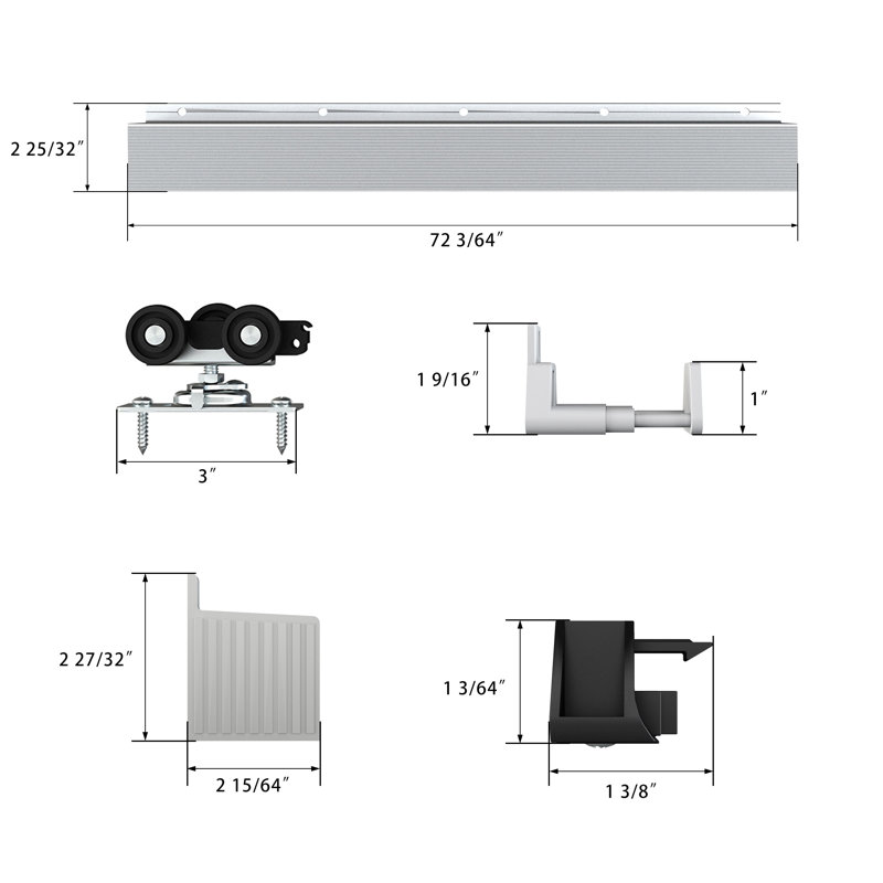 JUBEST Standard Single Track Barn Door Hardware Kit & Reviews | Wayfair