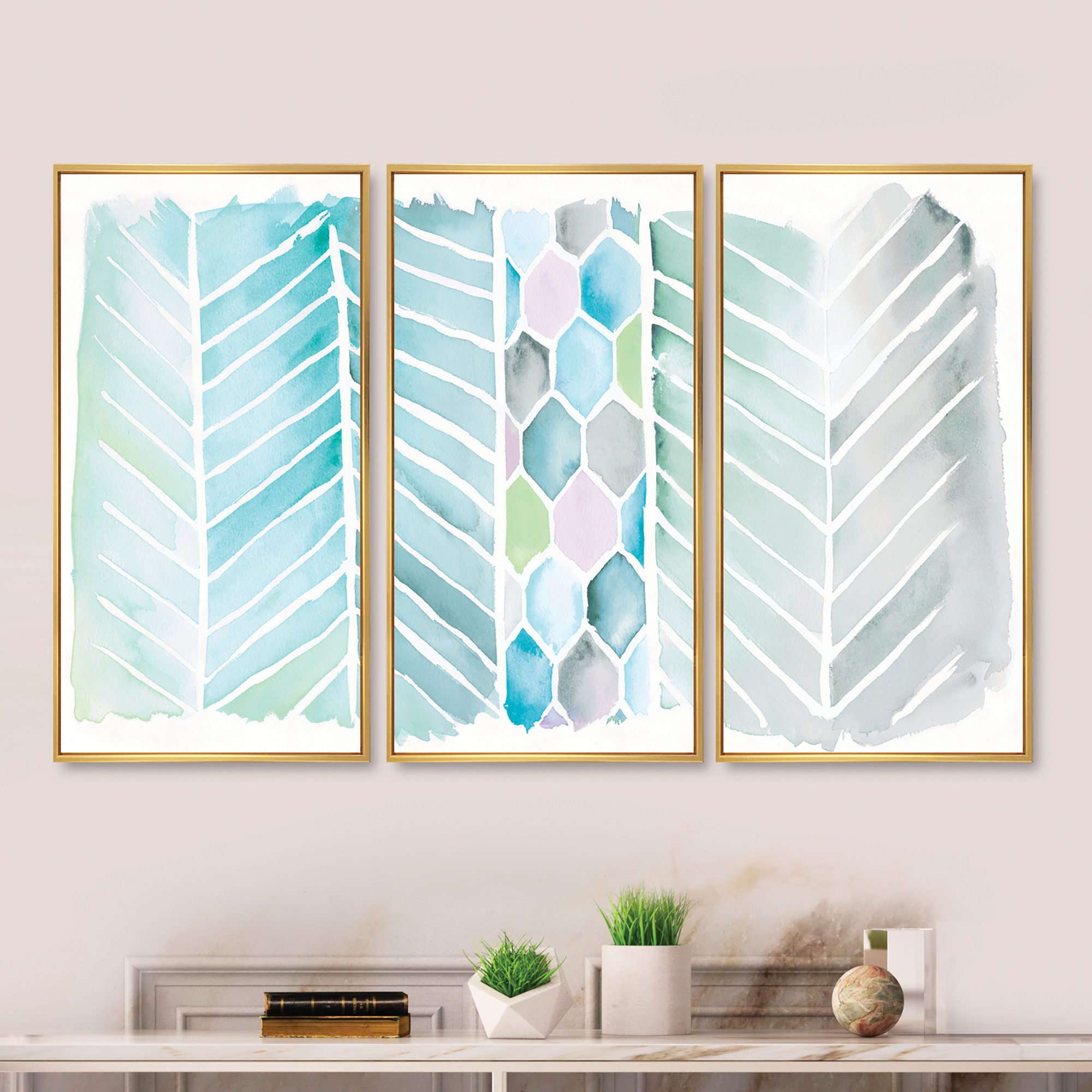 Design Art Watercolor Geometric Swatch Element IV - Mid-Century Modern ...