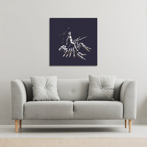 Happy Larry Sign Of The Zodiac Cancer Designer Canvas | Wayfair.co.uk