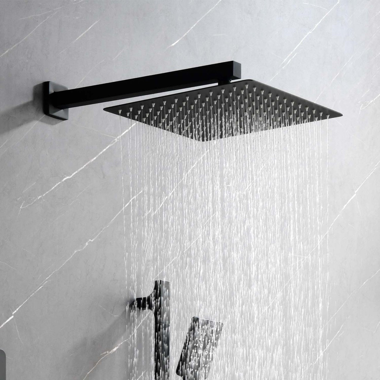 HEIMAO Shower System With Shower Head, Hand Shower, Slide Bar ...