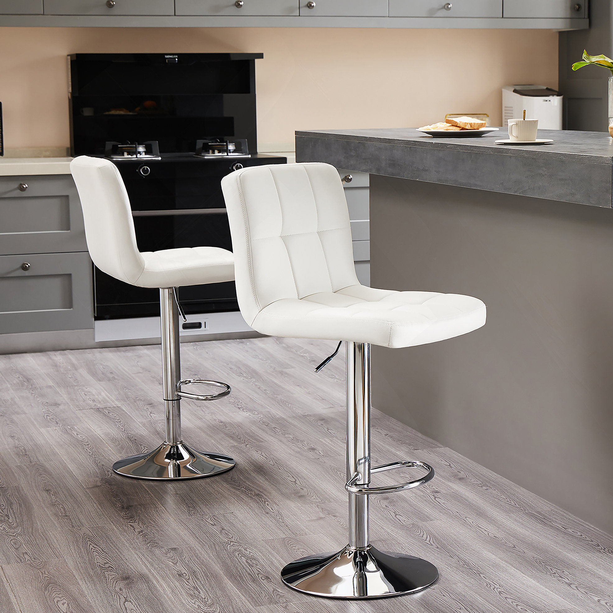 Highland Dunes Bar stools 1 set of 2, counter height bar stools, square ...