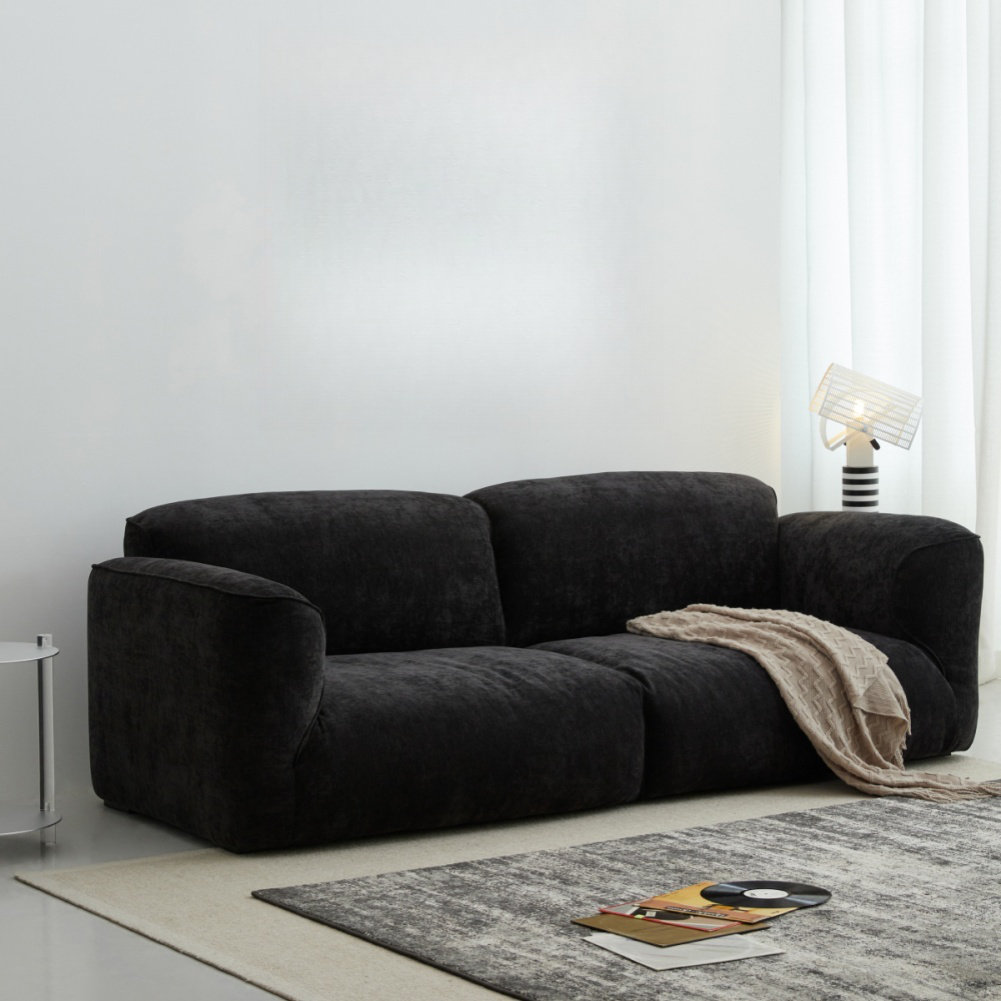 Ebern Designs Retro Chenille Adjustable Backrest Sofa | Wayfair