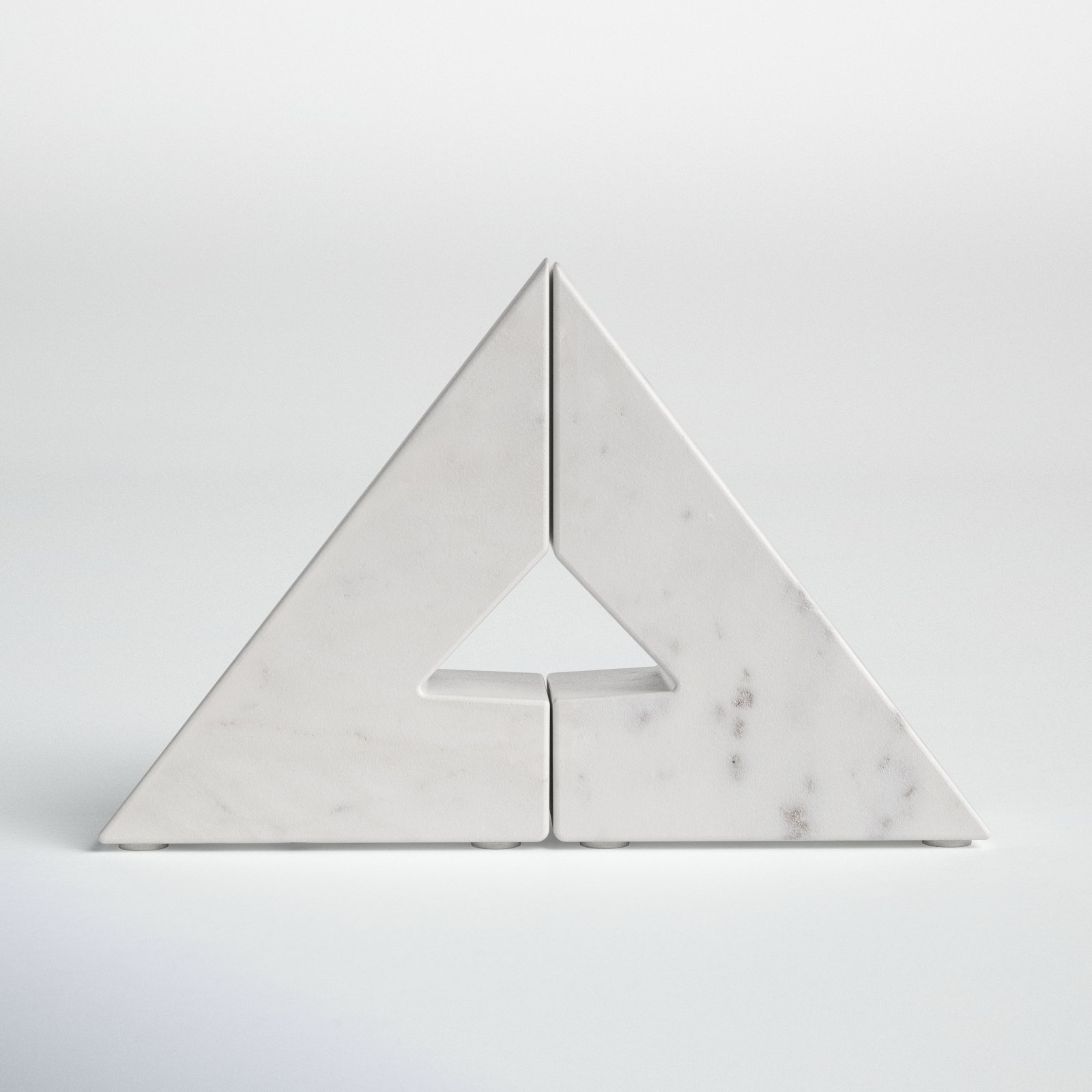Joss & Main Set of 2 Right Triangle Marble Bookends Contemporary ...