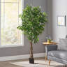 Primrue Faux Ficus Tree with Twisted Trunk and Realistic Glossy Leaves ...