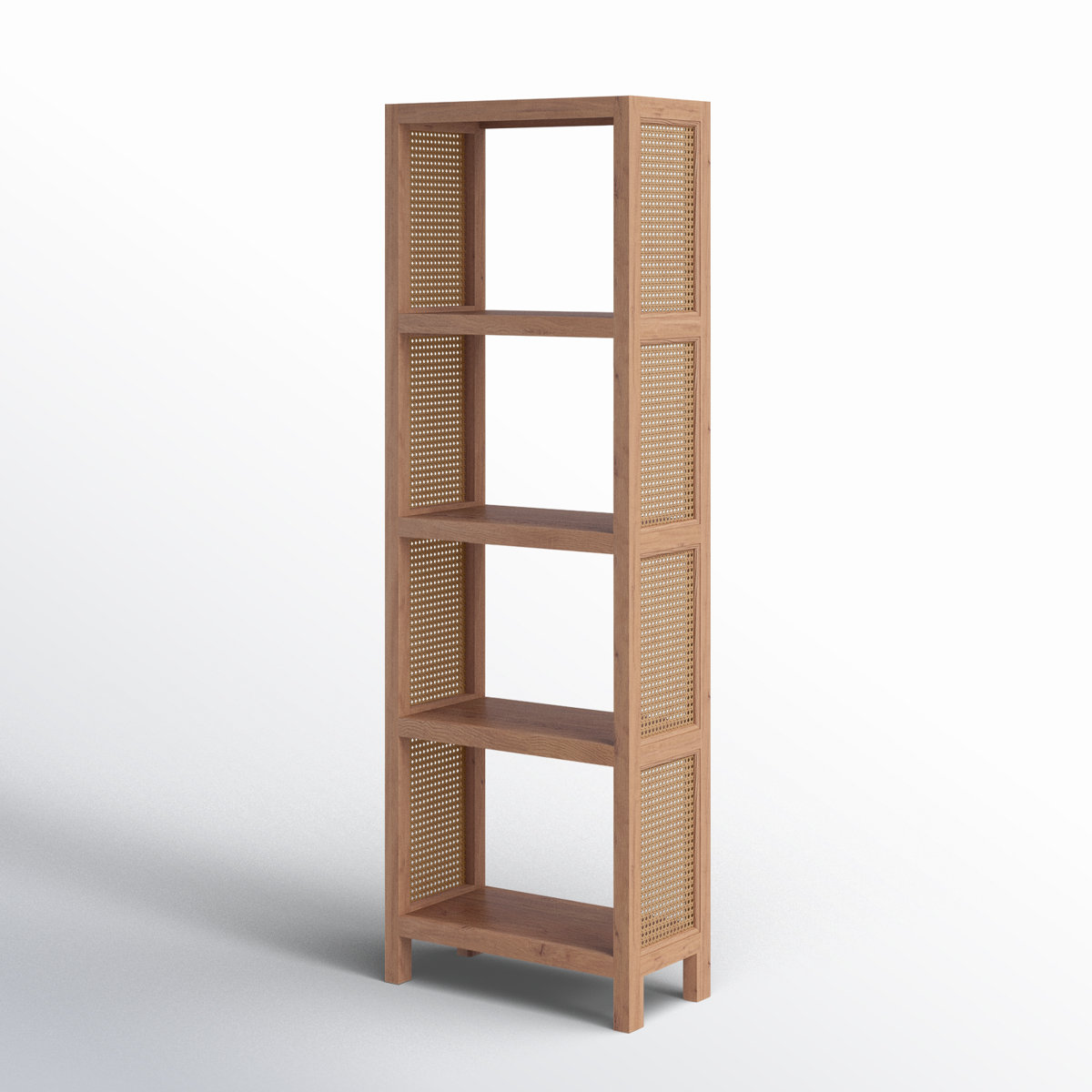 Butler Mesa Cane and Solid Wood 4- Tier Etagere Bookcase | Perigold