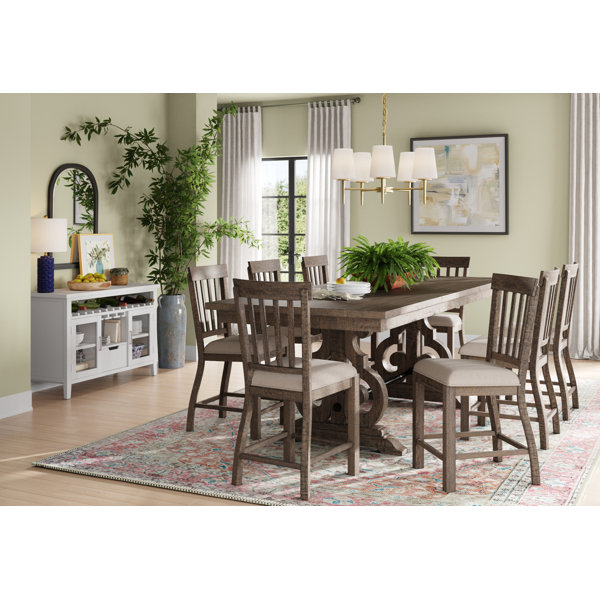 World Menagerie Parthenia 9 Piece Counter Height Extendable Dining Set ...