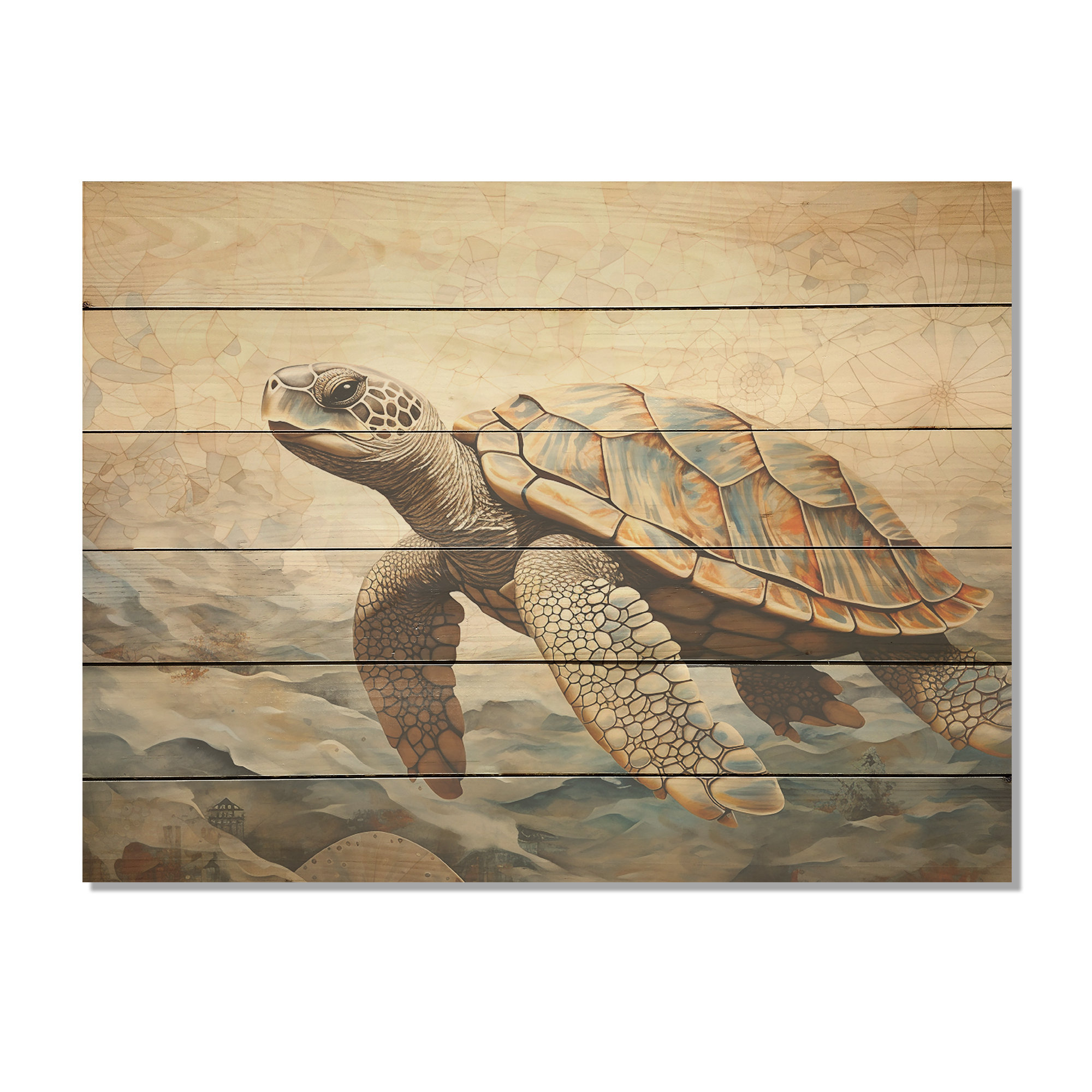 Bay Isle Home™ Minimalism Turtle Adventure I - Turtle Wood Panel Wall ...