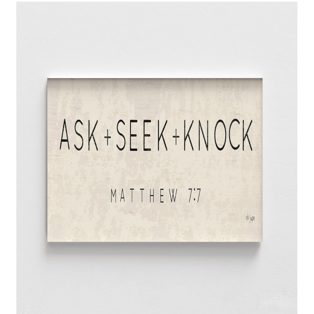 WeFrameArt Ask, Seek, Knock, Framed Matthew 7:7 Print, Large Matthew ...