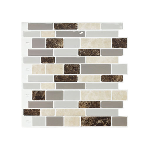 Jeedeson 12" x 12" Peel and Stick Backsplash Tile, Self Adhesive Tiles ...