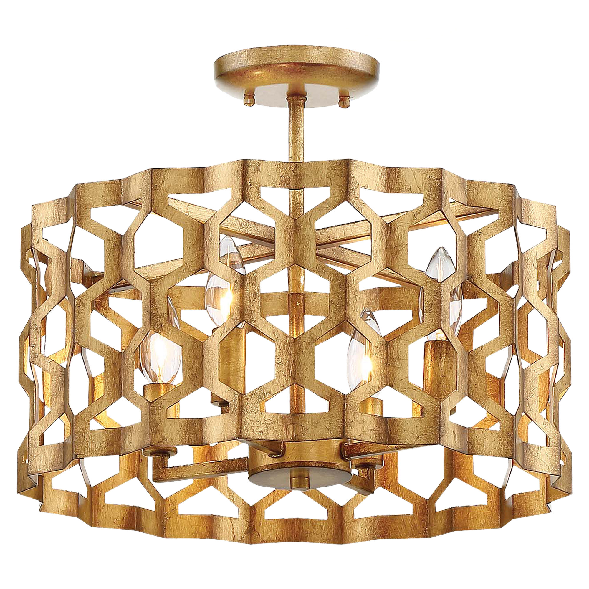 Metropolitan by Minka Coronade 4 - Light 16" Chandelier Style Drum Semi Flush Mount & Reviews ...