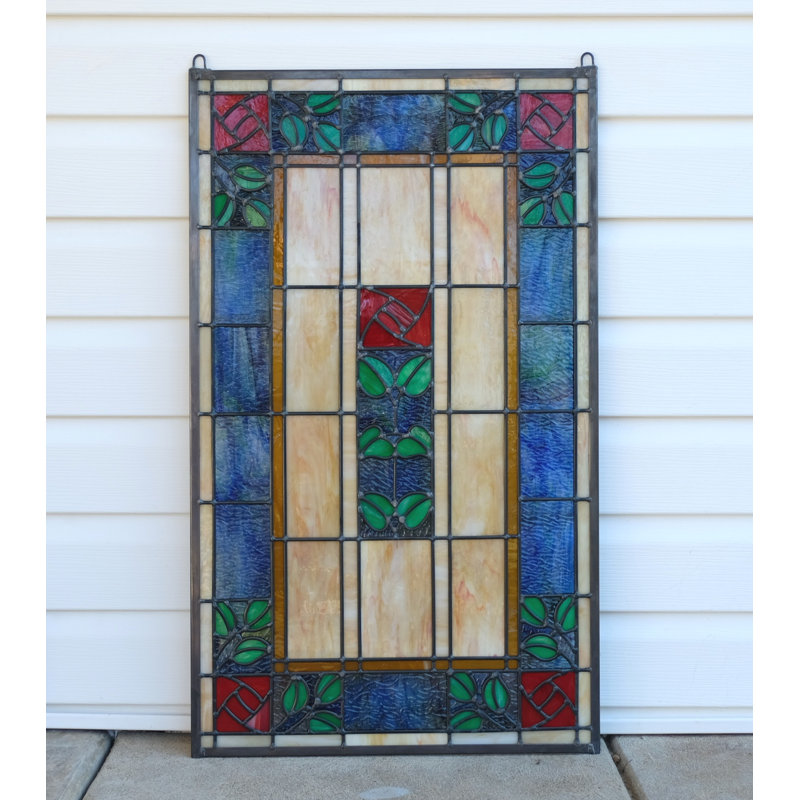 World Menagerie Rose Flower Stained Glass Window Panel | Wayfair