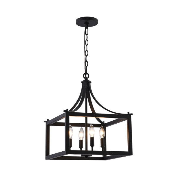Gracie Oaks Travianna Farmhouse Black Pendant Light, Hanging Lantern ...
