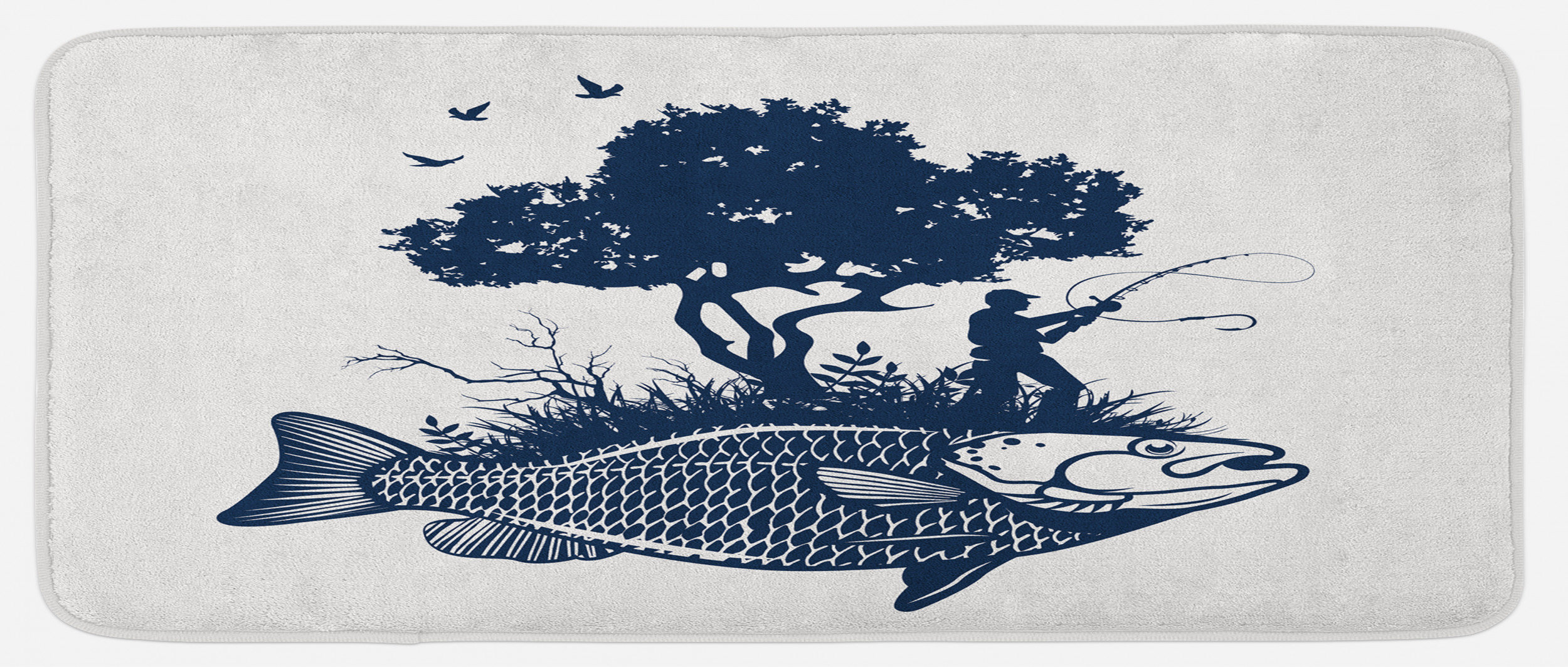 East Urban Home Gone Fishing Kitchen Mat | Wayfair