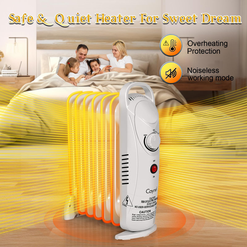 CAYNEL Electric Radiator Space Heater with Adjustable Thermostat 700 W ...
