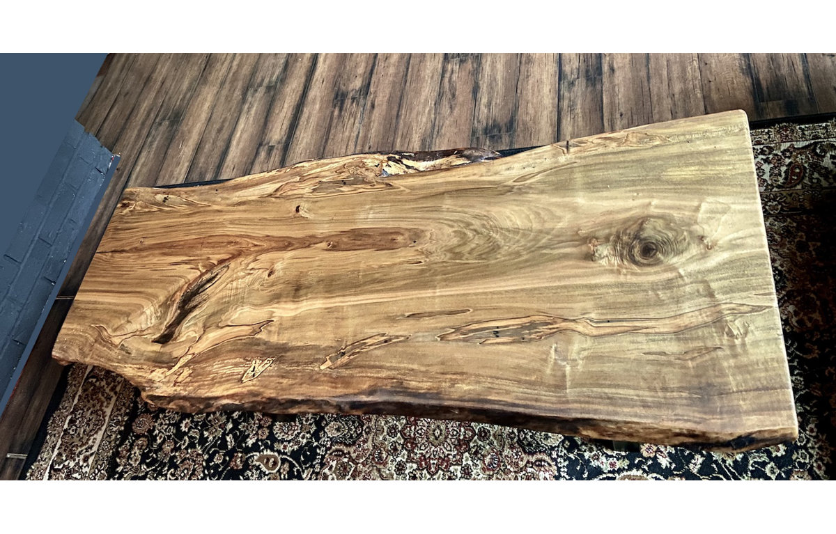 Loon Peak® Unique Live Edge Wormy Gray Ambrosia Maple Wood Coffee Table ...