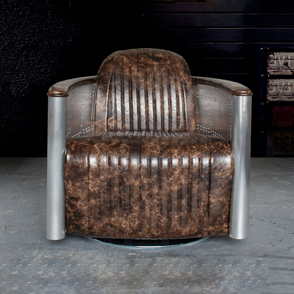 Jes Design Industrial Style Creative Leisure Swivel Chair 29.92 Wide ...