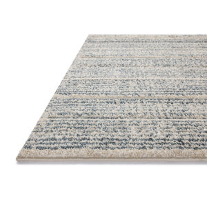17 Stories Manali Oatmeal / Blue Area Rug | Wayfair
