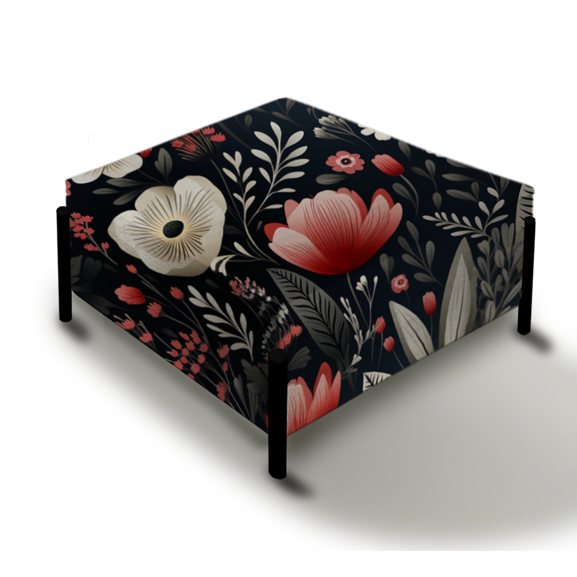 Design Art Rustic Red And White Garden Charm - Floral Large Square ...