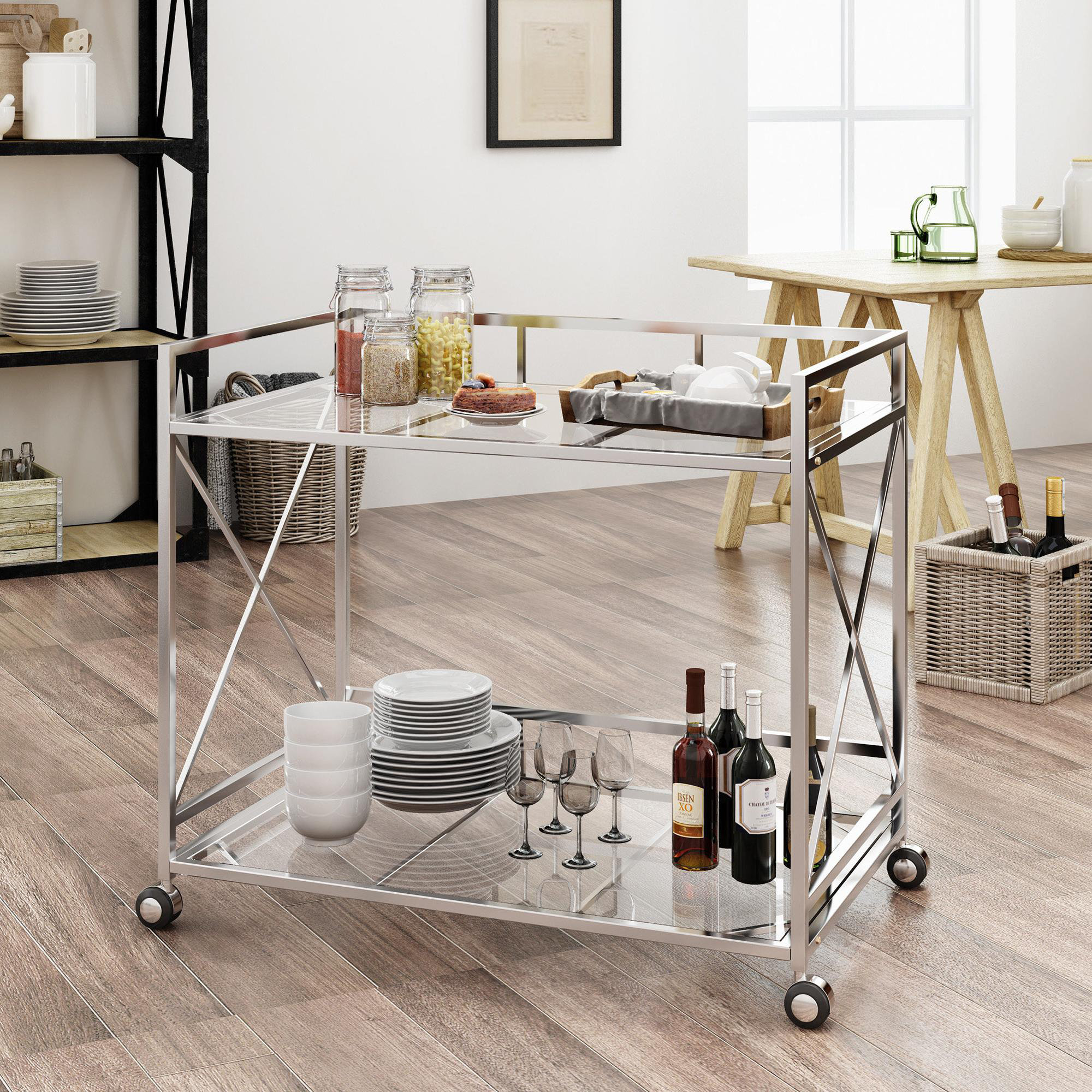 Everly Quinn Modern Minimalist Design Bar Cart | Wayfair