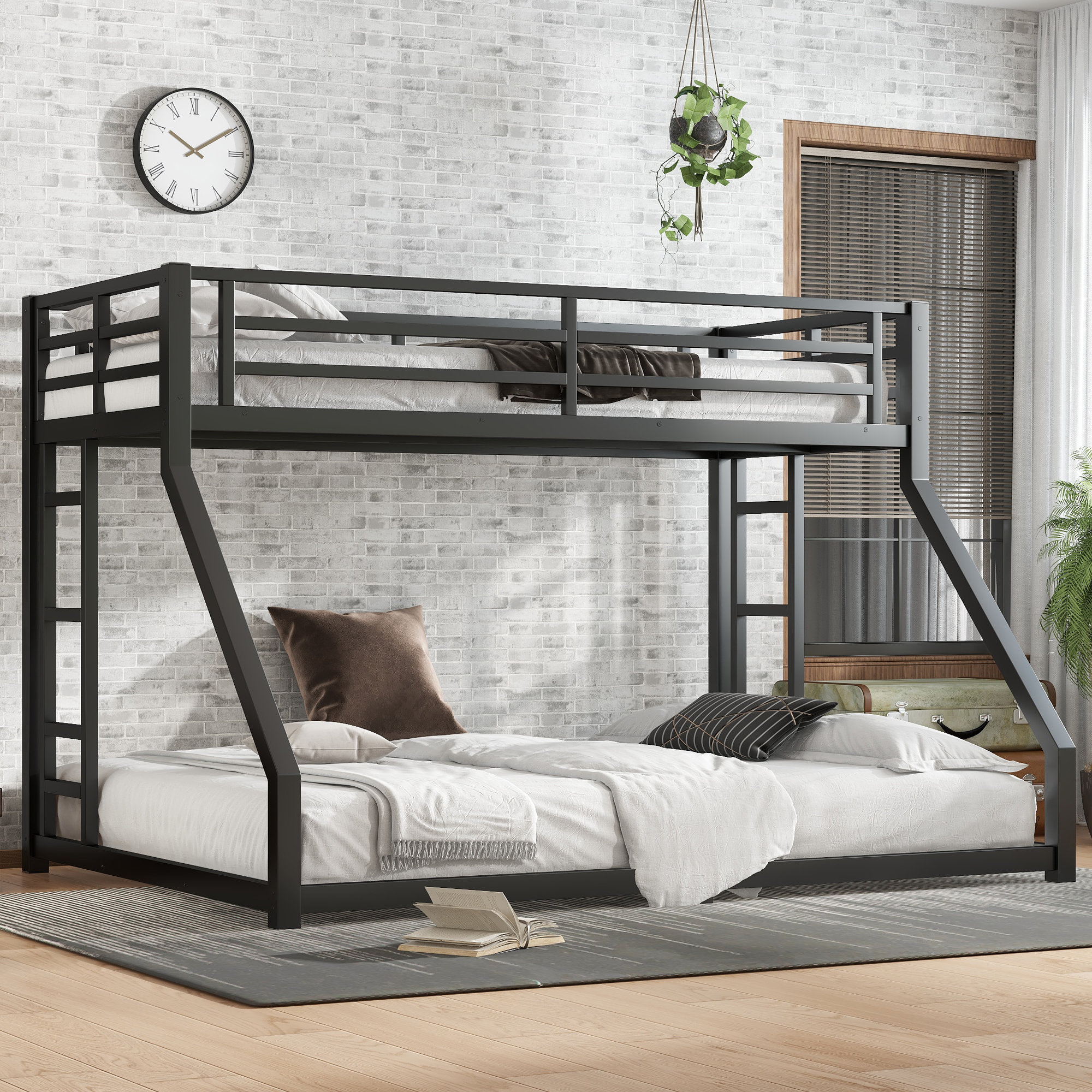 Isabelle & Max™ Metal Twin Xl Over Queen Floor Bunk Bed Frame With 2 ...