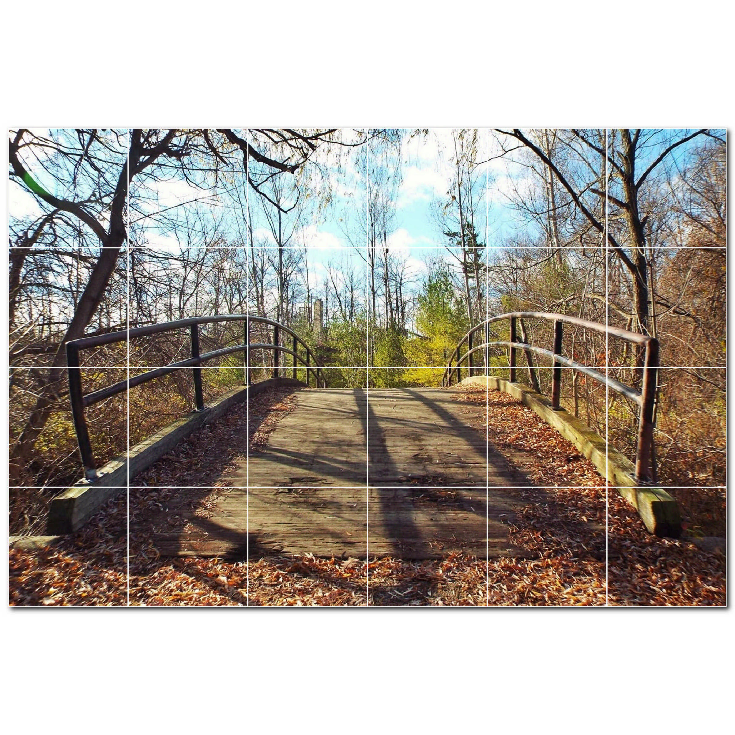 Picture-Tiles.com 72" x 48" Ceramic Bridge Photo Decorative Mural Tile ...