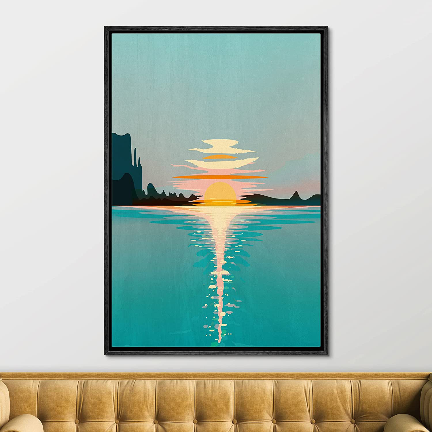 IDEA4WALL Coastal Beach Pastel Sky SunOcean Reflection Nature - Floater ...