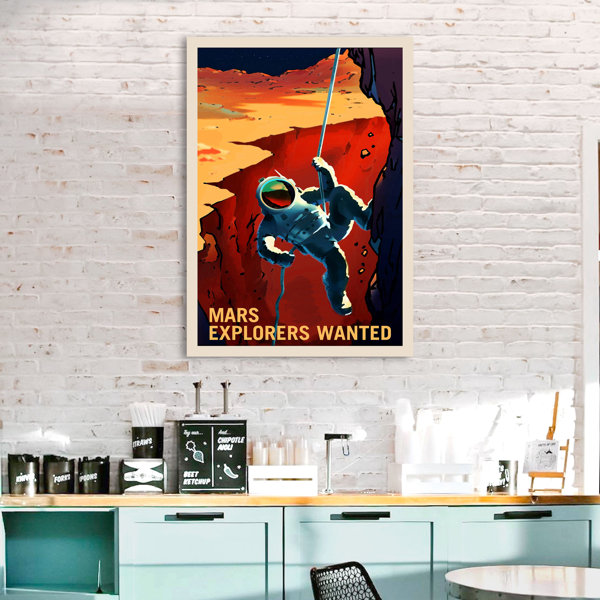 Happy Larry Mars Explorers Wanted NASA - Wrapped Canvas Art Print ...