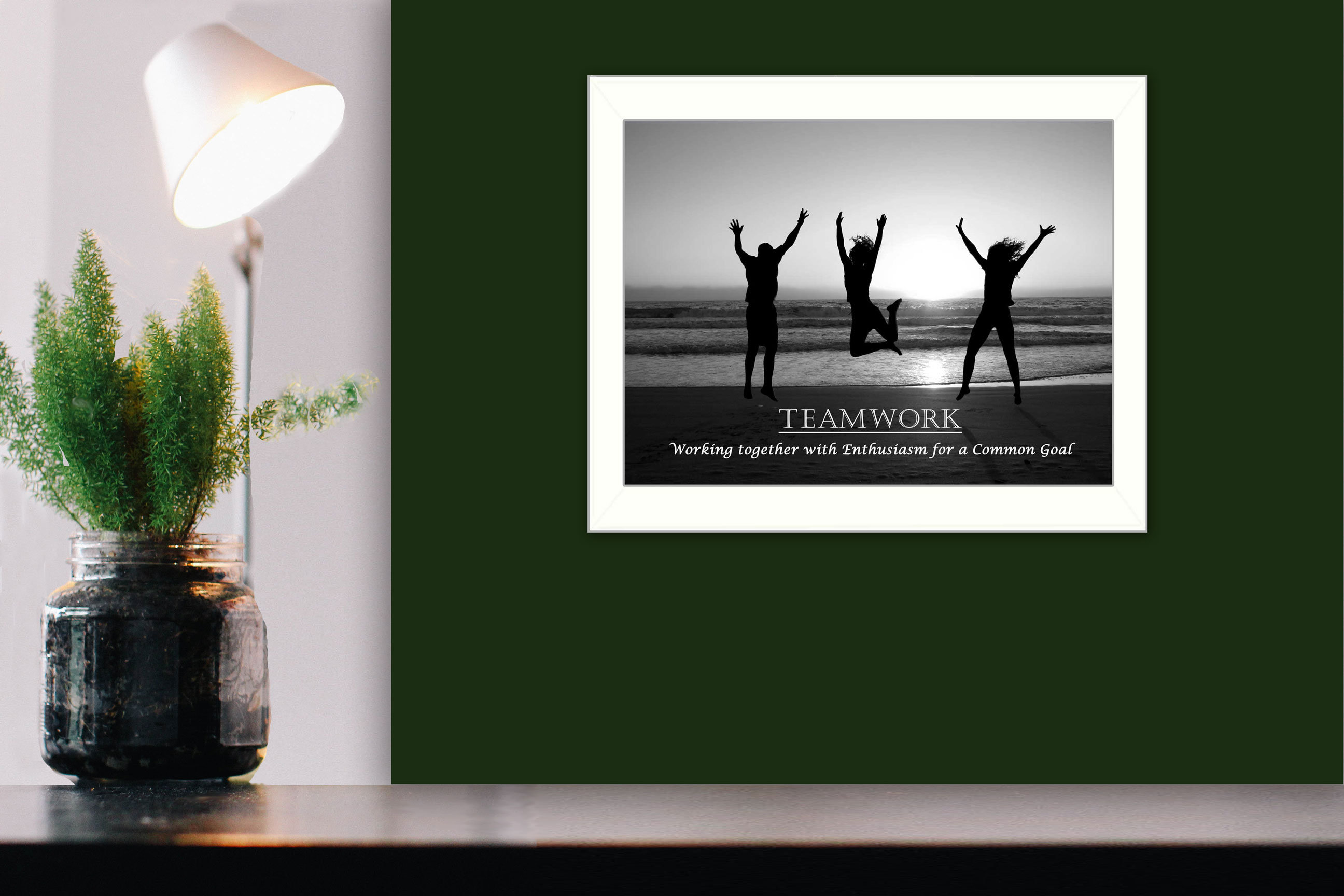 Beachcrest Home™ "Teamwork" , Printed Wall Art, Ready To Hang Framed ...