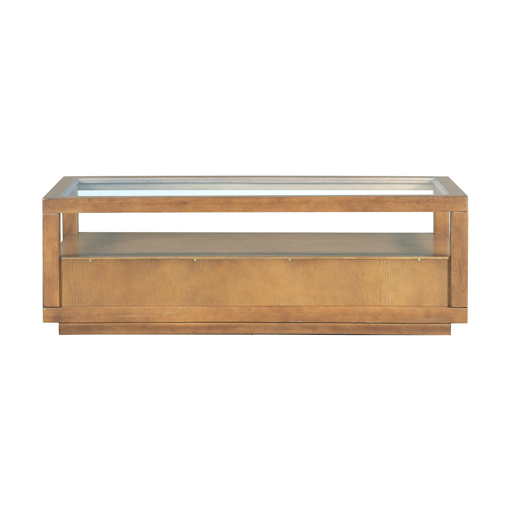 Ebern Designs Modern Wood Coffee Table With 2 Drawers ,Minimalist ...