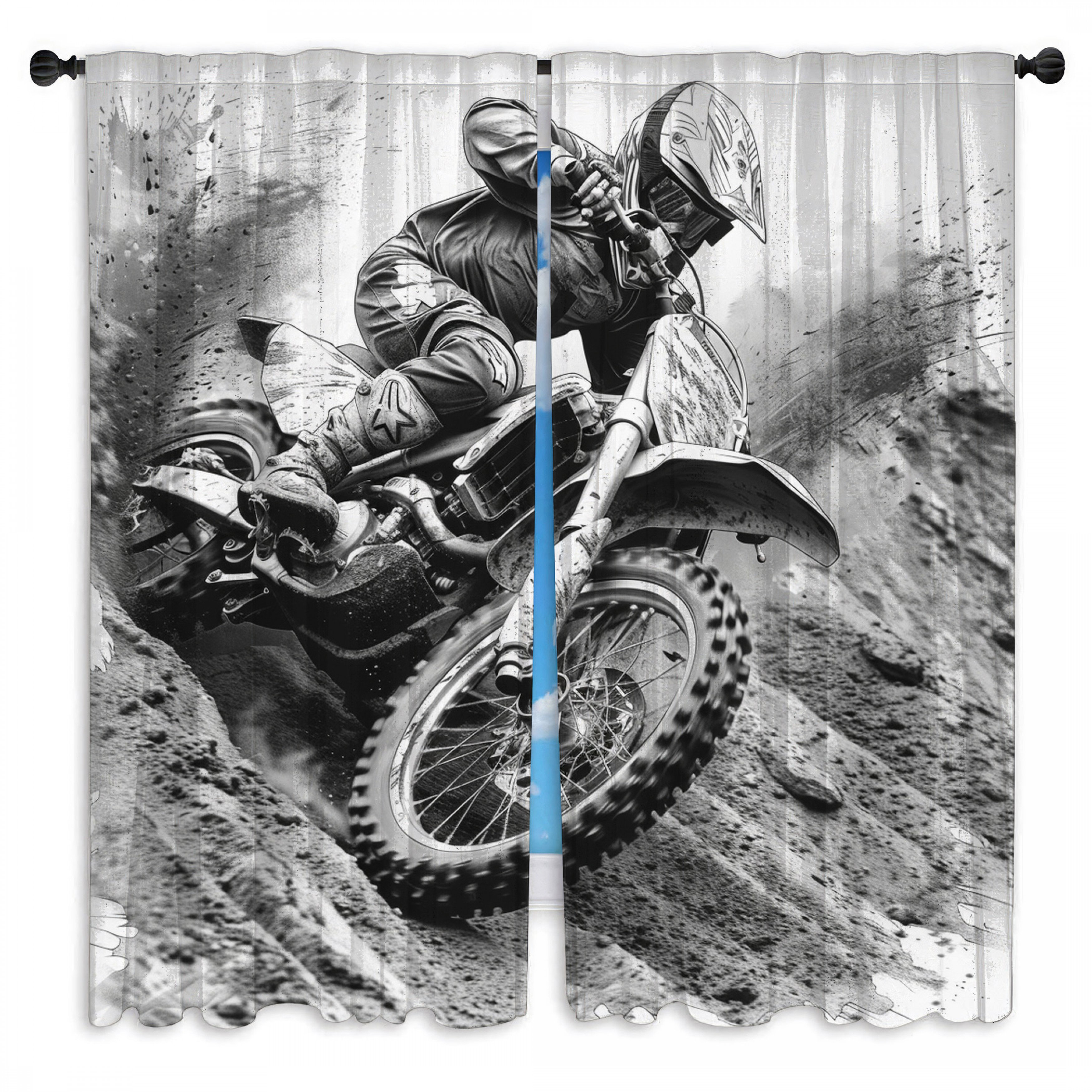 East Urban Home Motocross Window Curtains Sports Sheer & Room Darkening ...