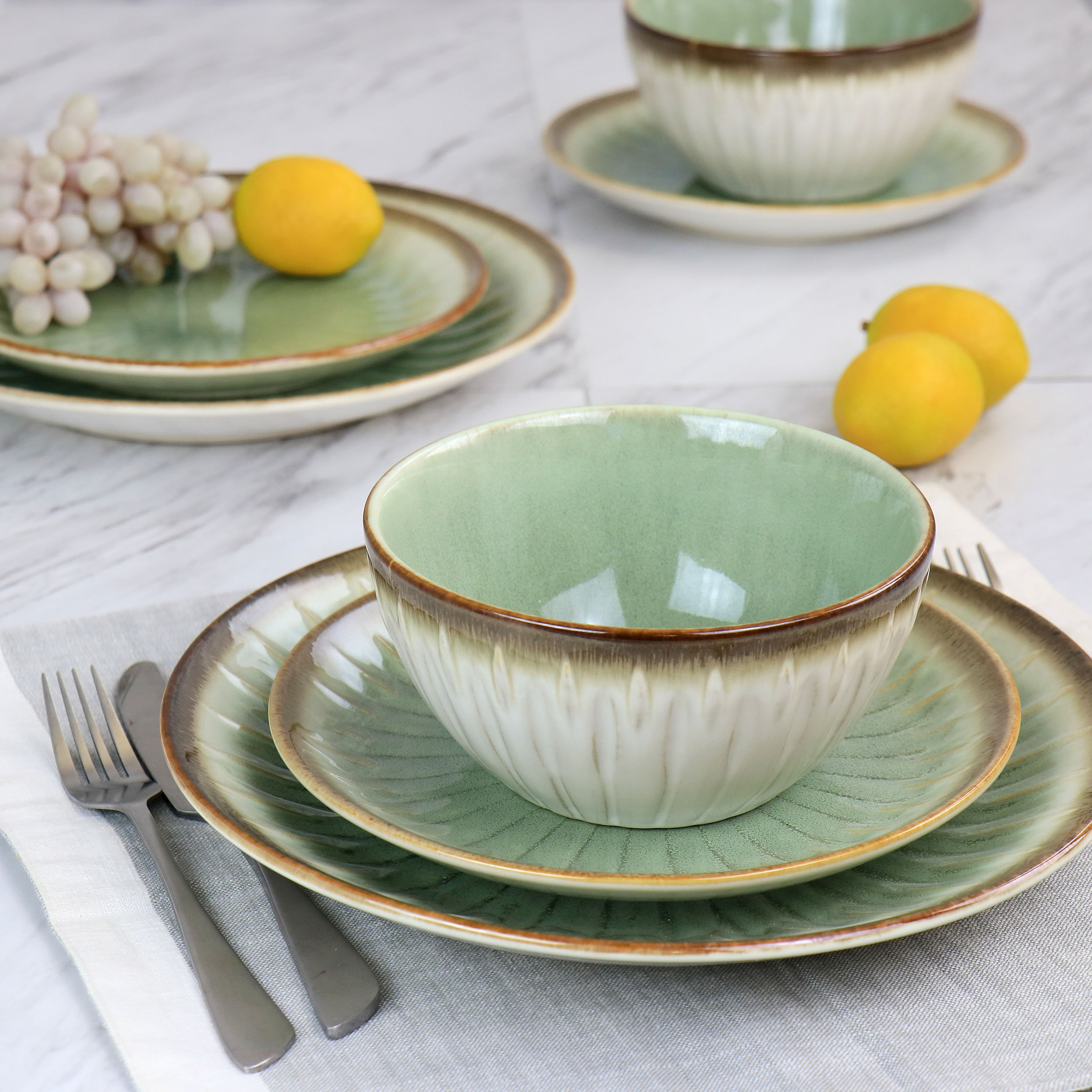 Gibson Elite Mayfair Bay 12 Piece Dinnerware Set, Service for 4 ...