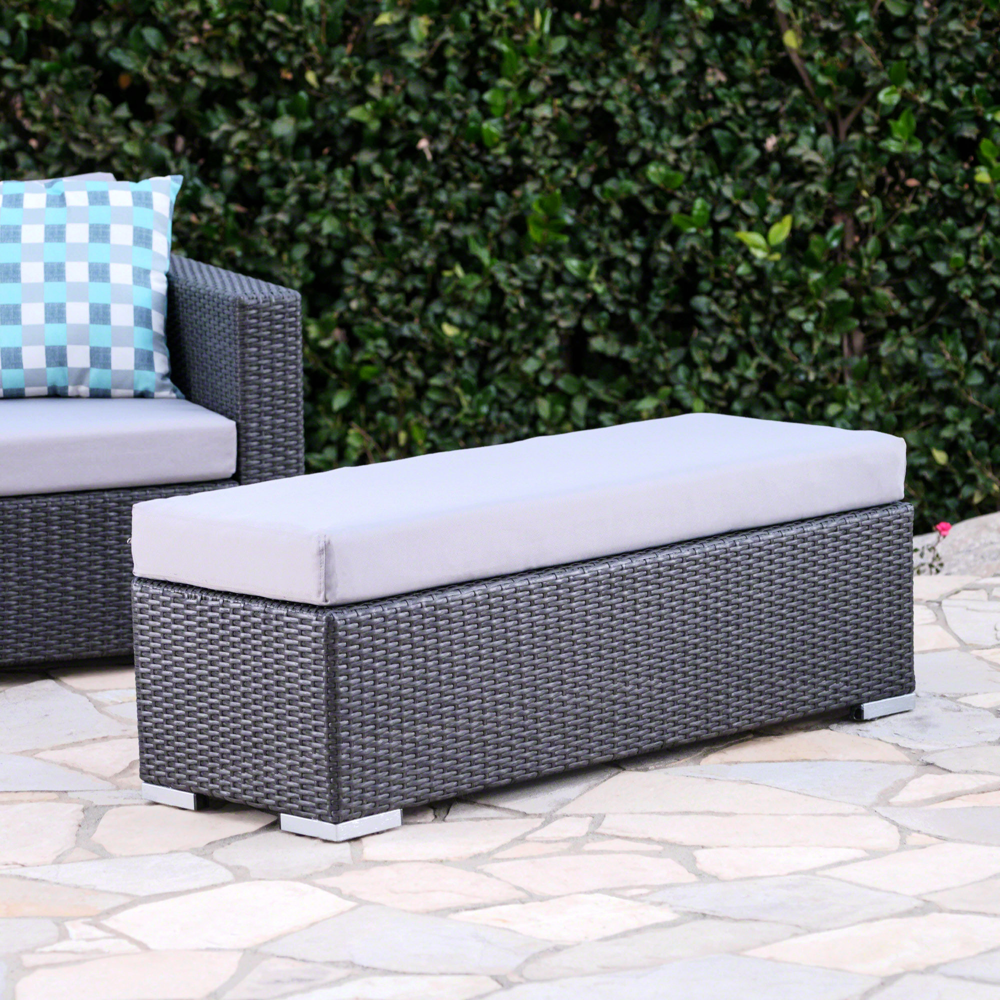 Latitude Run® Bergeson Wicker Outdoor Bench | Wayfair