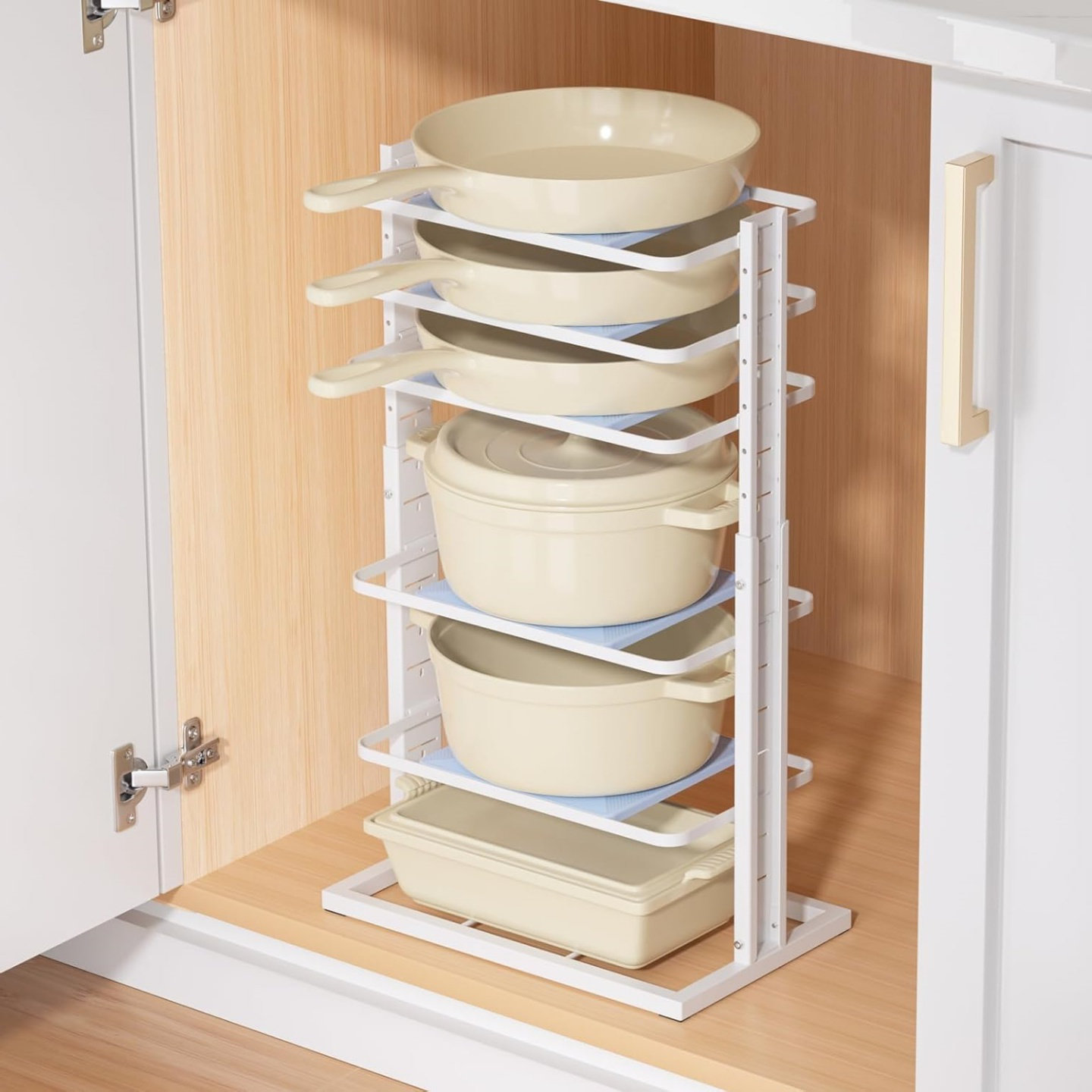 Prep & Savour Heavy Duty Adjustable Pan Pot Organizers inside Cabinet ...