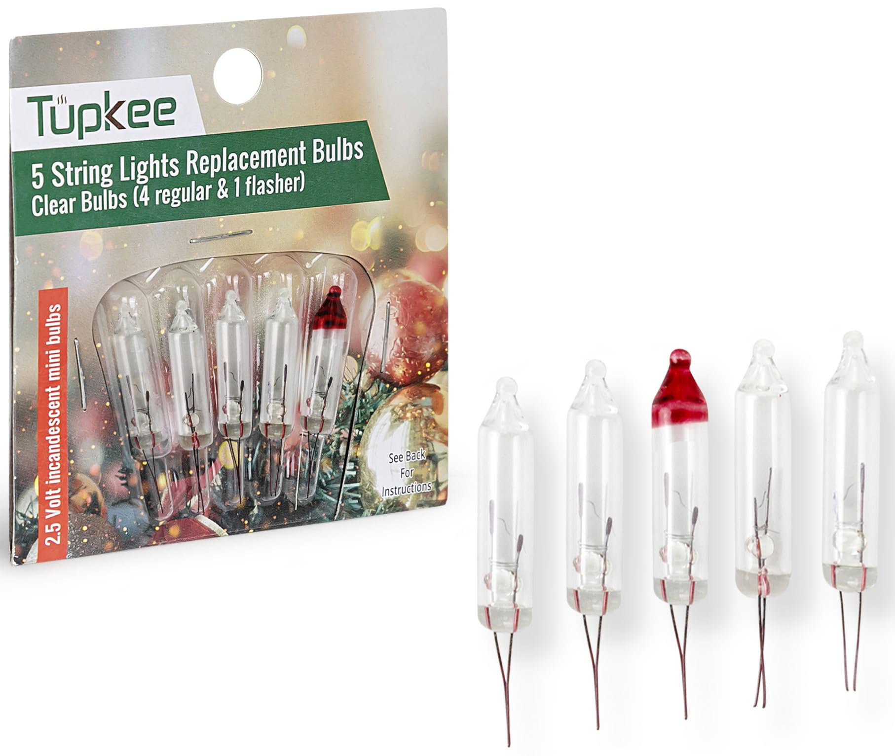 Tupkee Christmas Lights Replacement Bulbs – 2.5-Volt Clear Warm ...